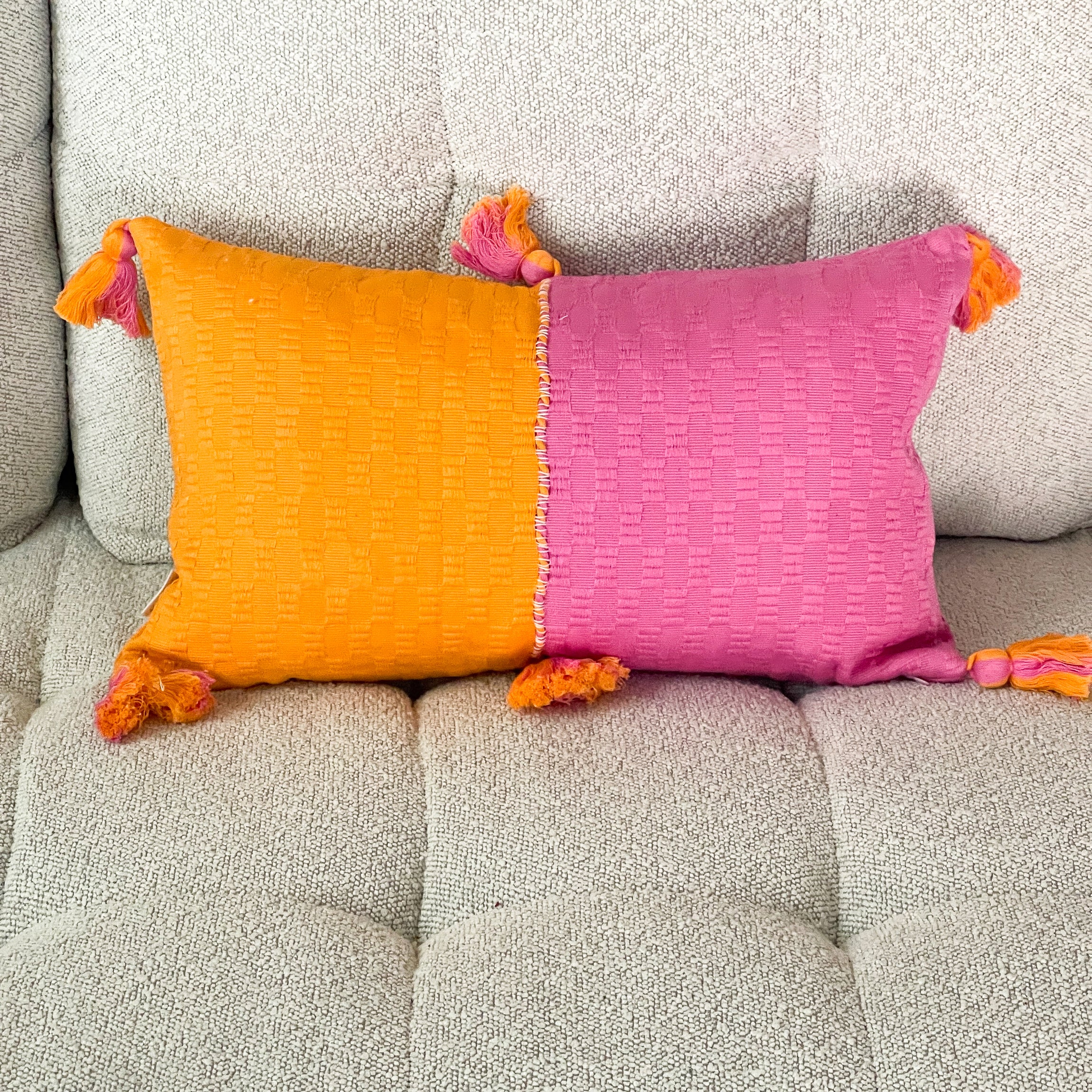 SAMPLE SALE 2025 -Antigua - Bright Orange and Pink Color Block Rectang ...