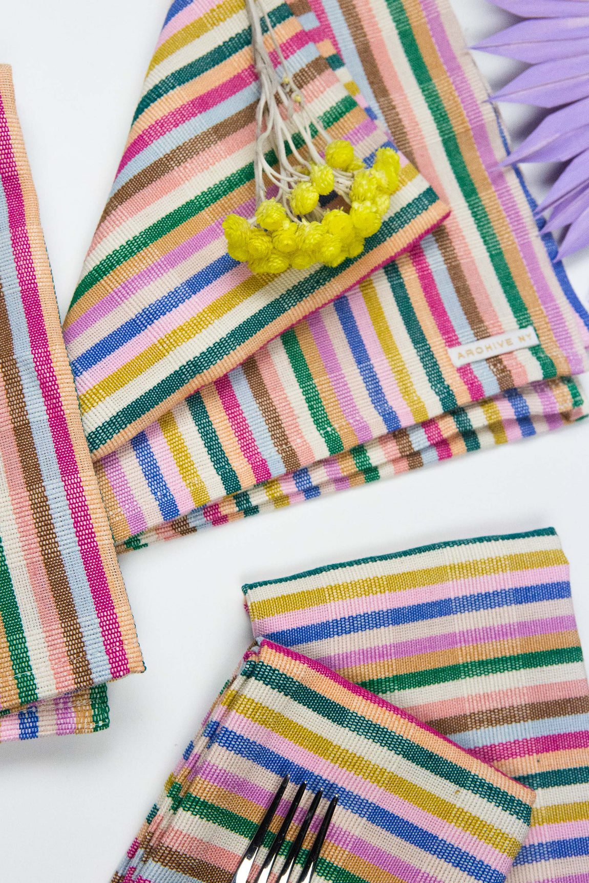 Valentina Rainbow Napkin - Colorful Handwoven Napkin for Table Settings ...