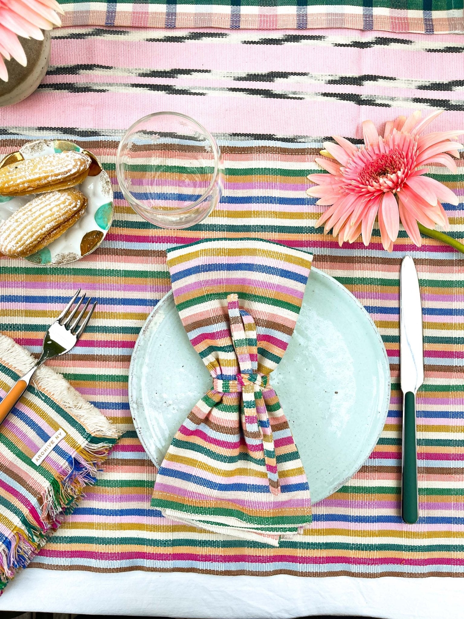Valentina Rainbow Napkin - Colorful Handwoven Napkin for Table Settings ...